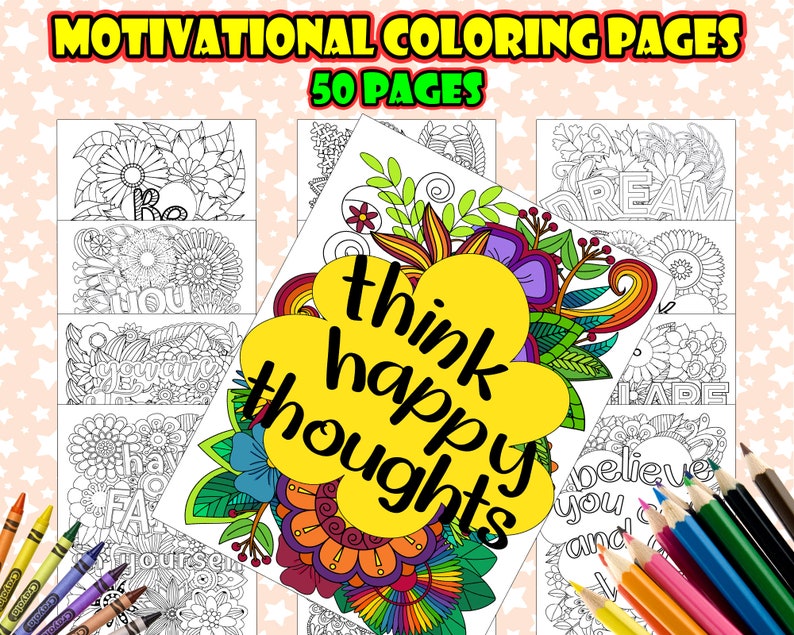 50 Motivational Quote Coloring Pages, Printable Quotes to Color, Teens ...