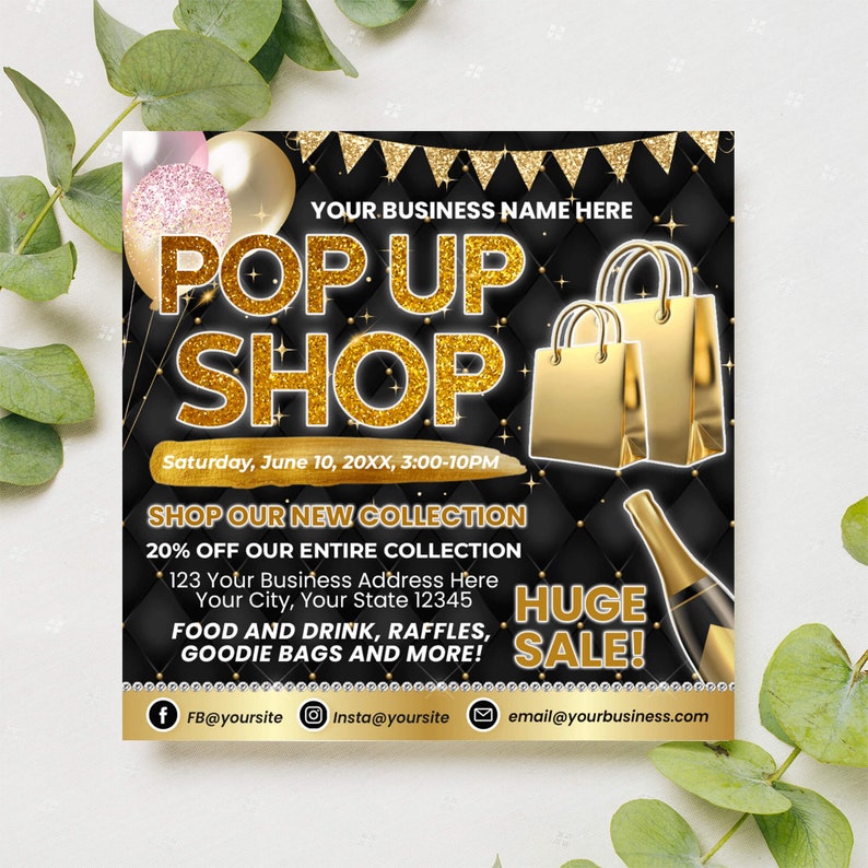 Pop up Shop Flyer Template, Sale Event Flyer, Shopping Event Flyer ...