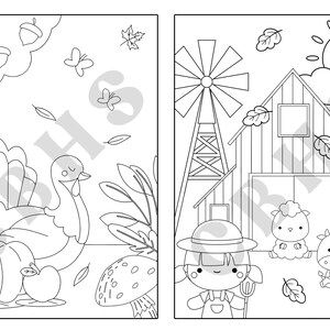 Thanksgiving and Halloween Coloring for Kids, Printable Fall Coloring ...