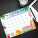 July 2024 Beautiful Summer Calendar, Printable Fillable Summer Calendar ...