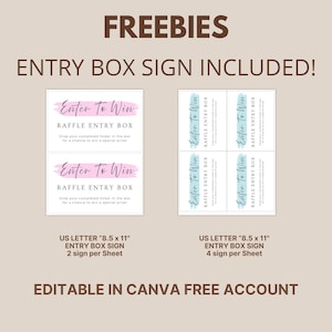Editable Enter to Win Raffle Ticket Template | Printable Event Giveaway ...