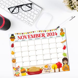 Printable November Calendar Cute Design - Etsy