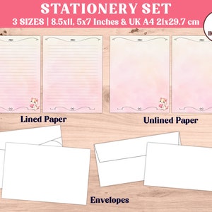 59 Piece Printable Animal Stationary, Cute Girl Stationary Set, PDF ...