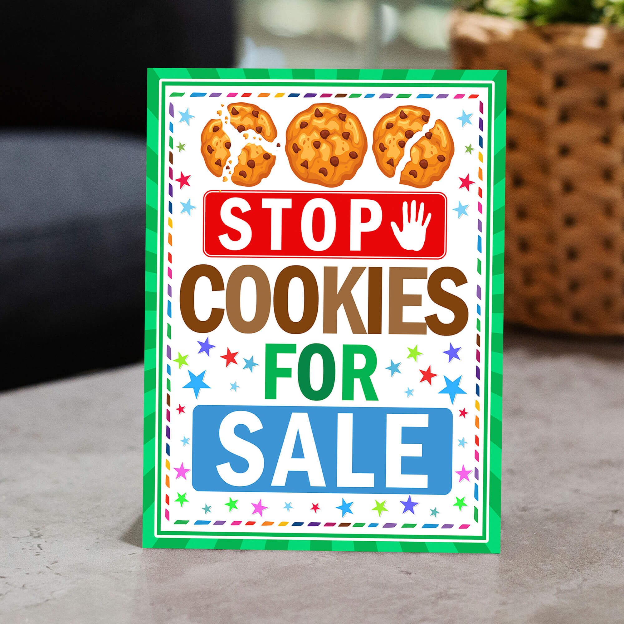 Stop Cookies for Sale, Printable Scout Cookie Booth Sign, PDF Cookie ...