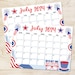 July 2024 Calendar, Printable 4th July Independence Day, Happy 4th July ...