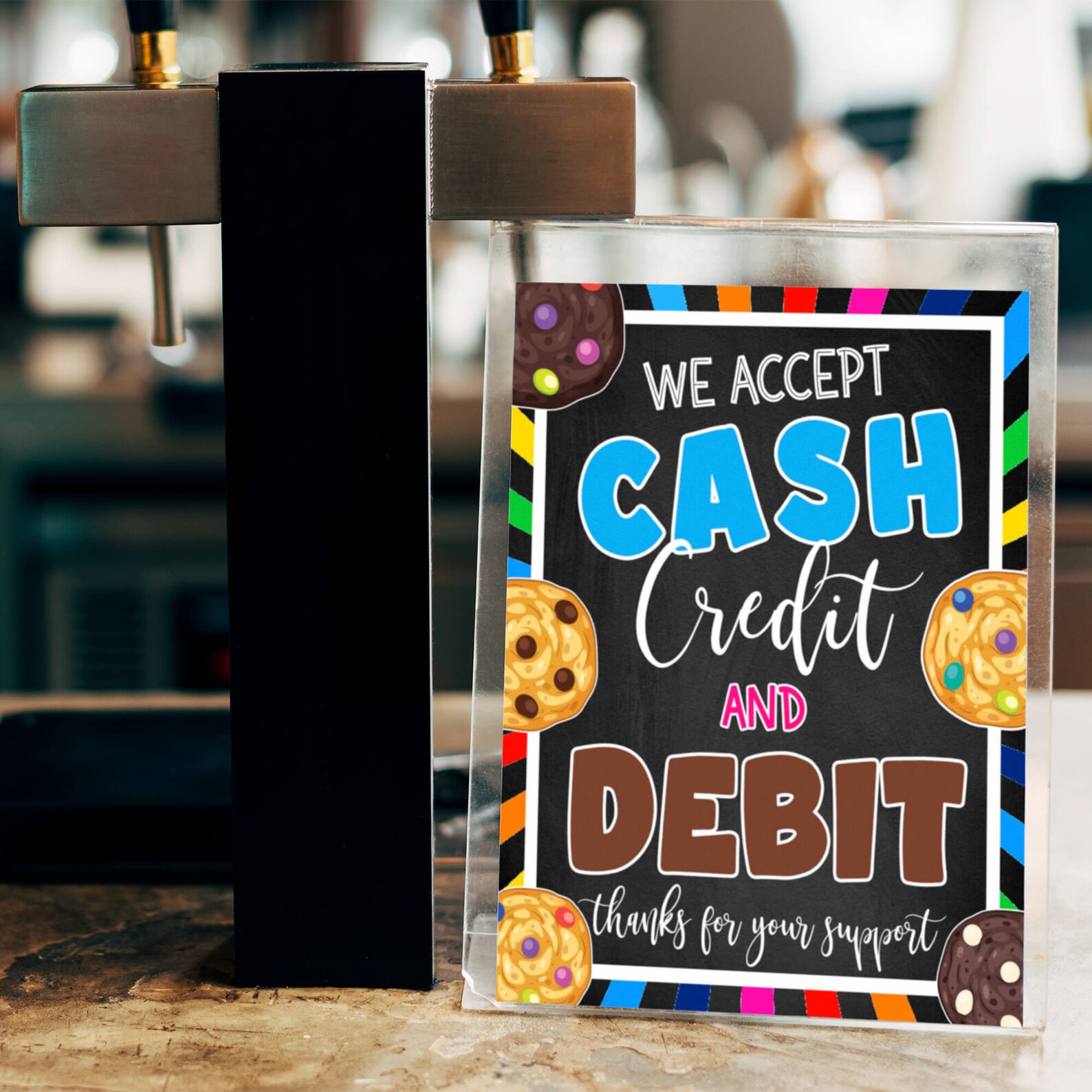 Printable We Accept Cash Credit and Debit Sign Fundraising - Etsy