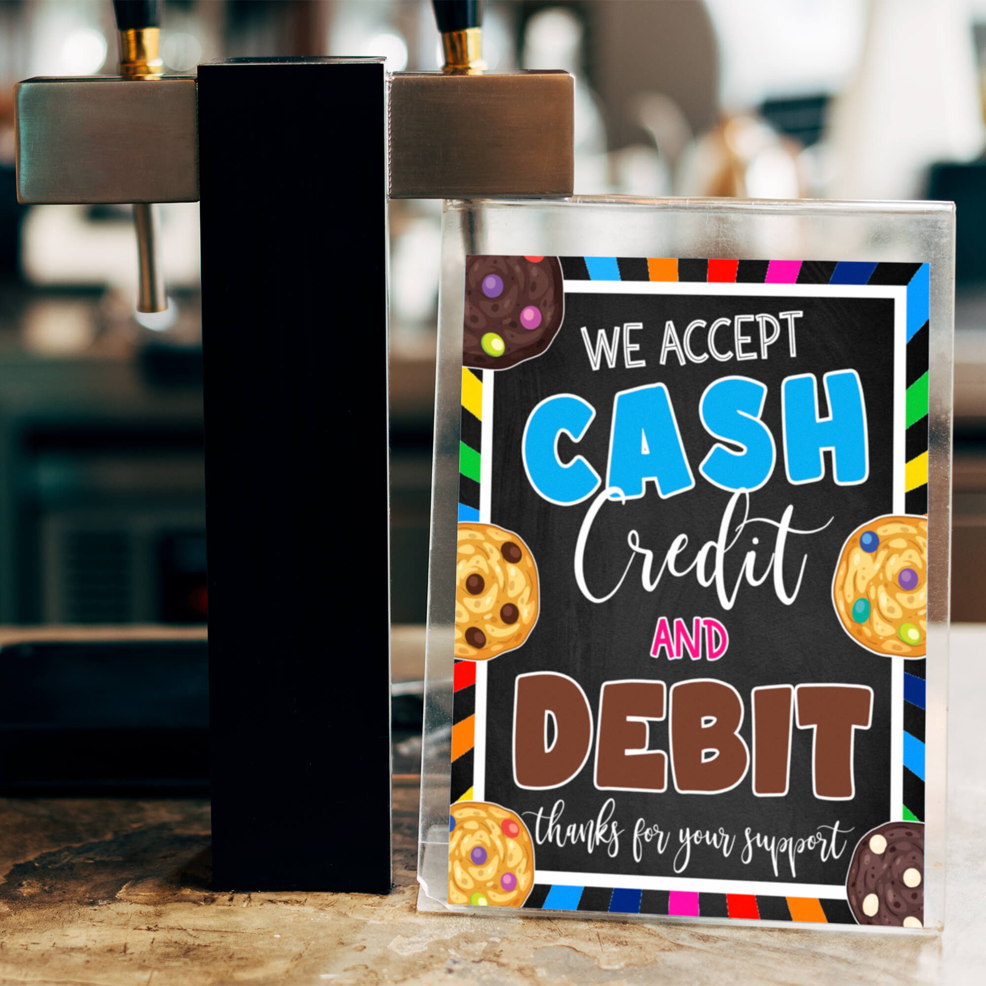 Printable We Accept Cash Credit and Debit Sign Fundraising - Etsy