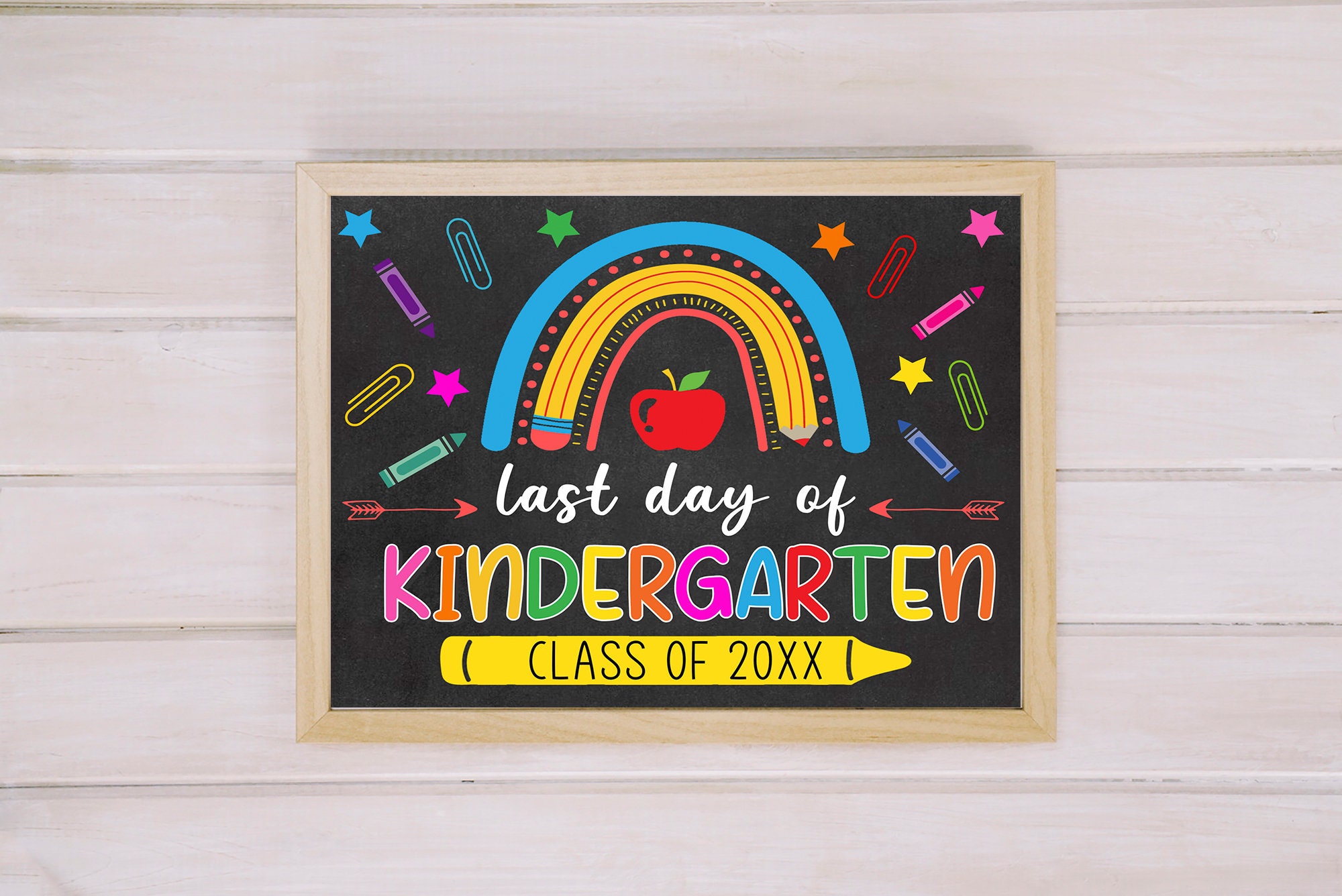 Editable End of School Year Sign Template, Kindergarten Last Day of ...
