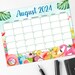 PDF Island Getaway Themed August 2024 Calendar, Printable Tropical ...
