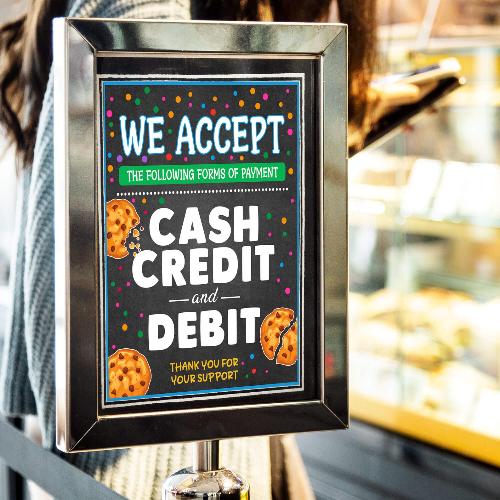 Printable PDF Cookie Booth Sign Set, We Accept Payments Sign Cash ...