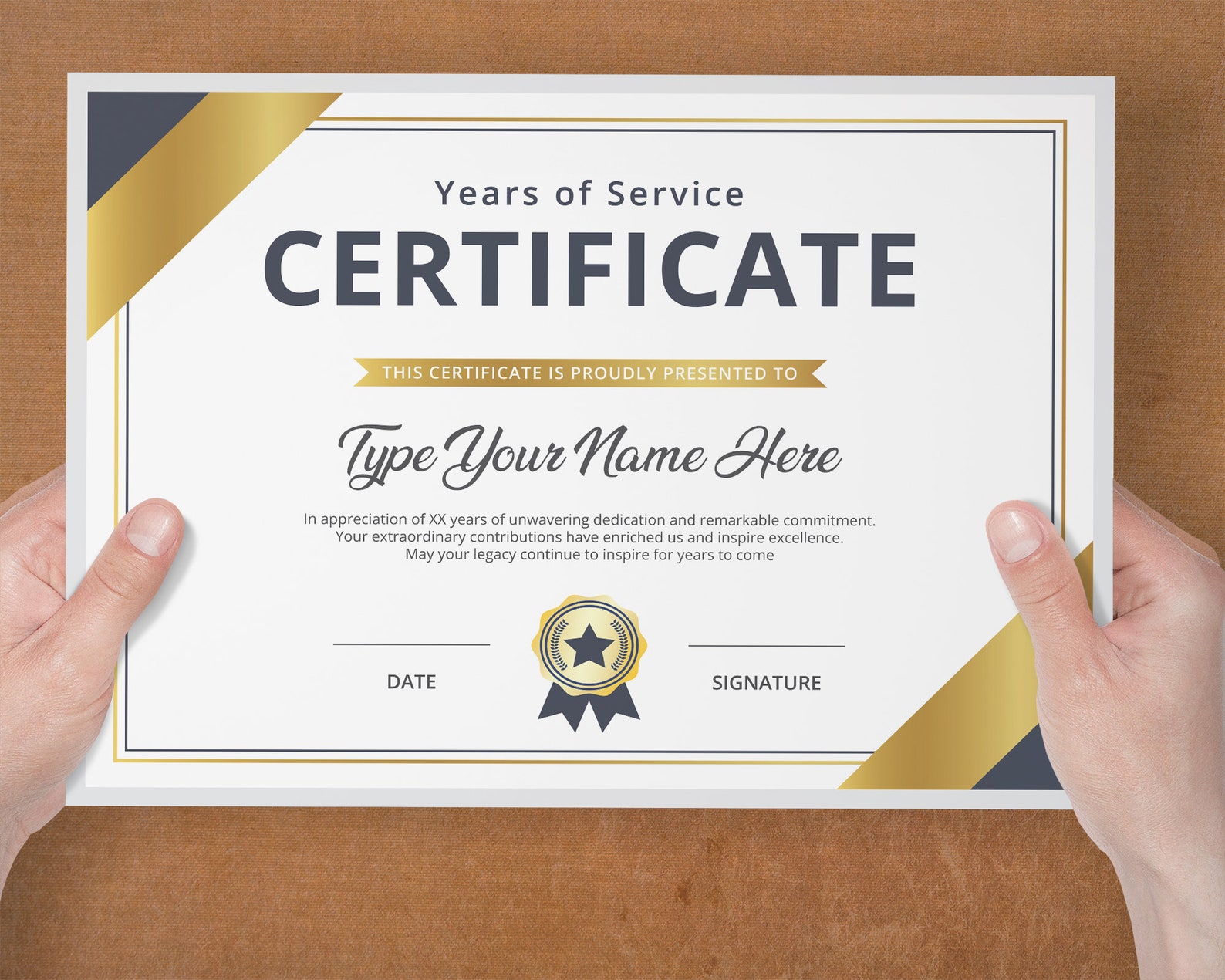 Editable Certificate Years of Service Award Printable, Years of Service ...