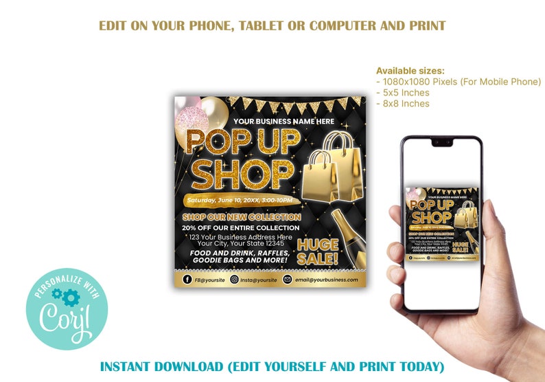 Pop up Shop Flyer Template, Sale Event Flyer, Shopping Event Flyer ...