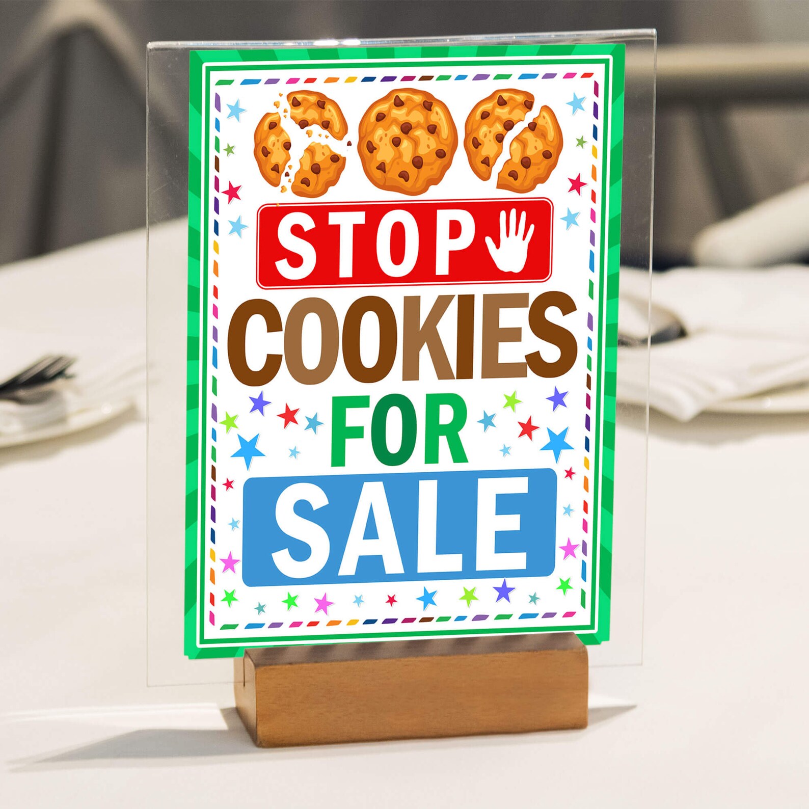 Stop Cookies for Sale, Printable Scout Cookie Booth Sign, PDF Cookie ...