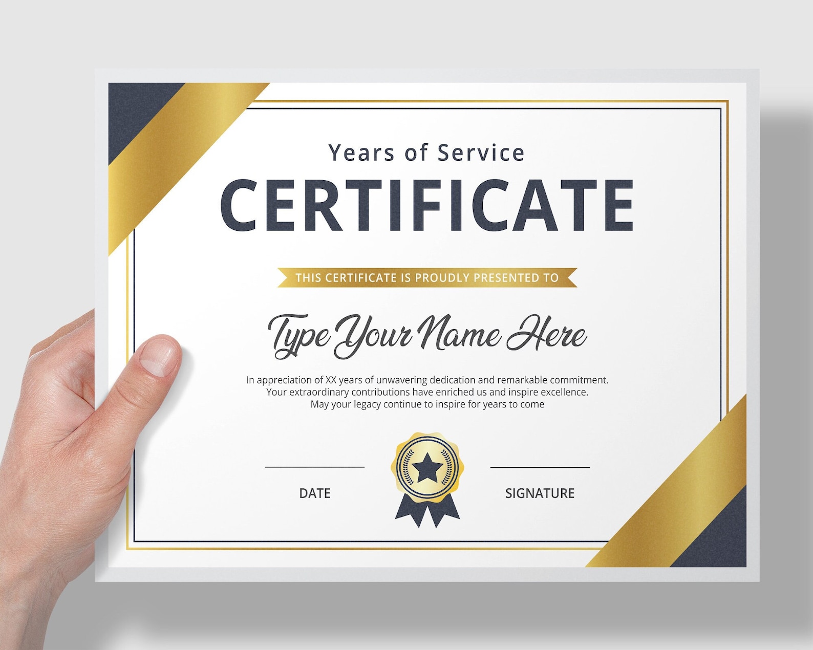 Editable Certificate Years of Service Award Printable, Years of Service ...