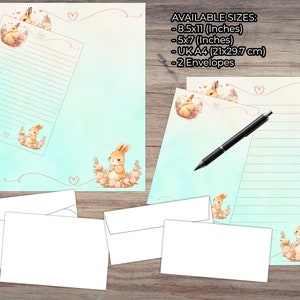 59 Piece Printable Animal Stationary, Cute Girl Stationary Set, PDF ...
