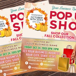 Editable Rustic Fall Pop up Shop Flyer - Etsy