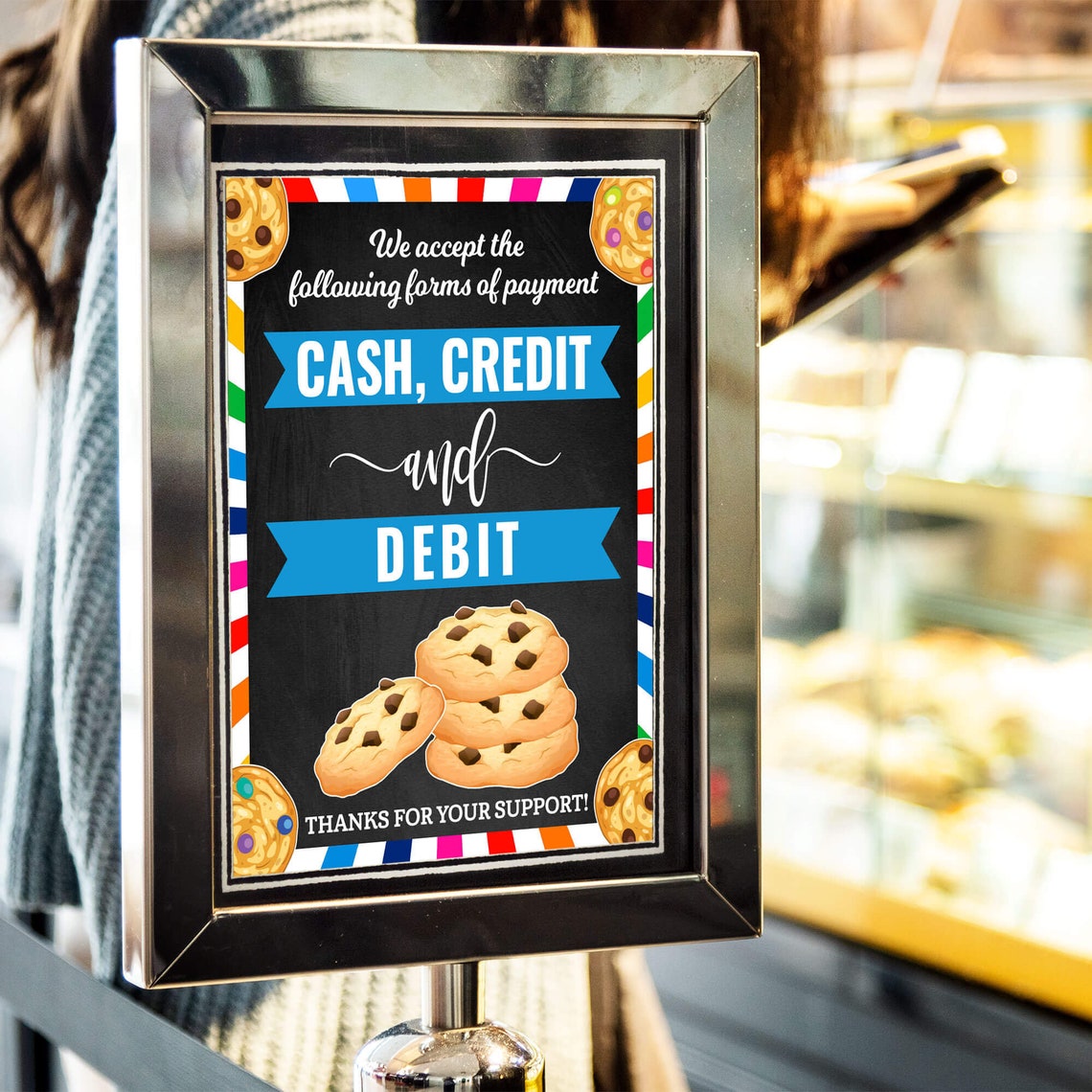 PDF We Accept Payments Sign Cash Printable Cookie Booth - Etsy
