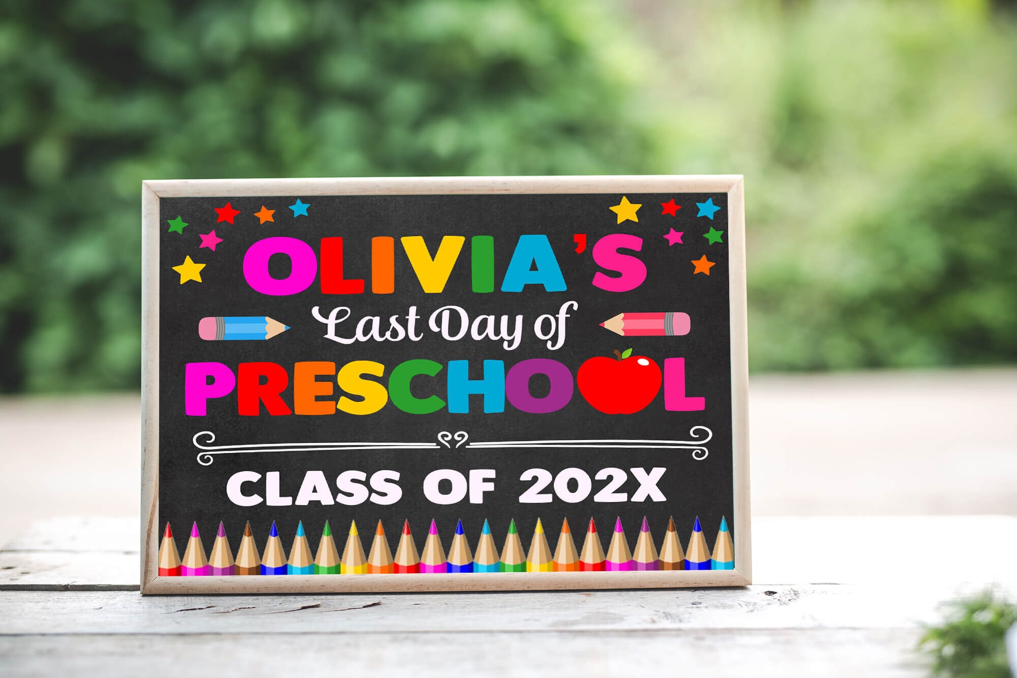 Editable Last Day of Preschool Sign Template With Name, End of School ...
