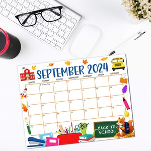 Printable Back to School September 2024 Calendar - Etsy