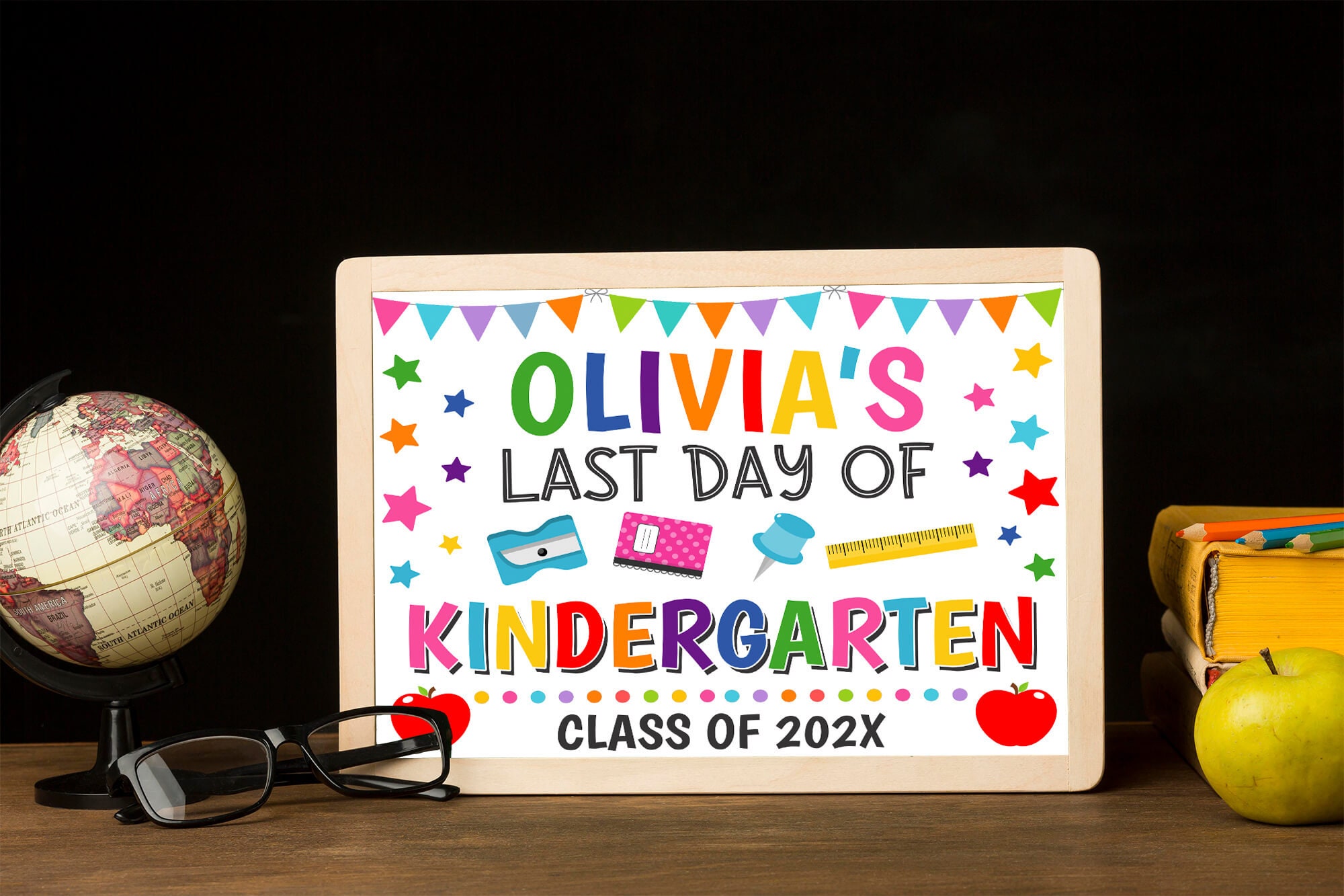 Last Day of Kindergarten Sign With Name Template Editable, School Print ...