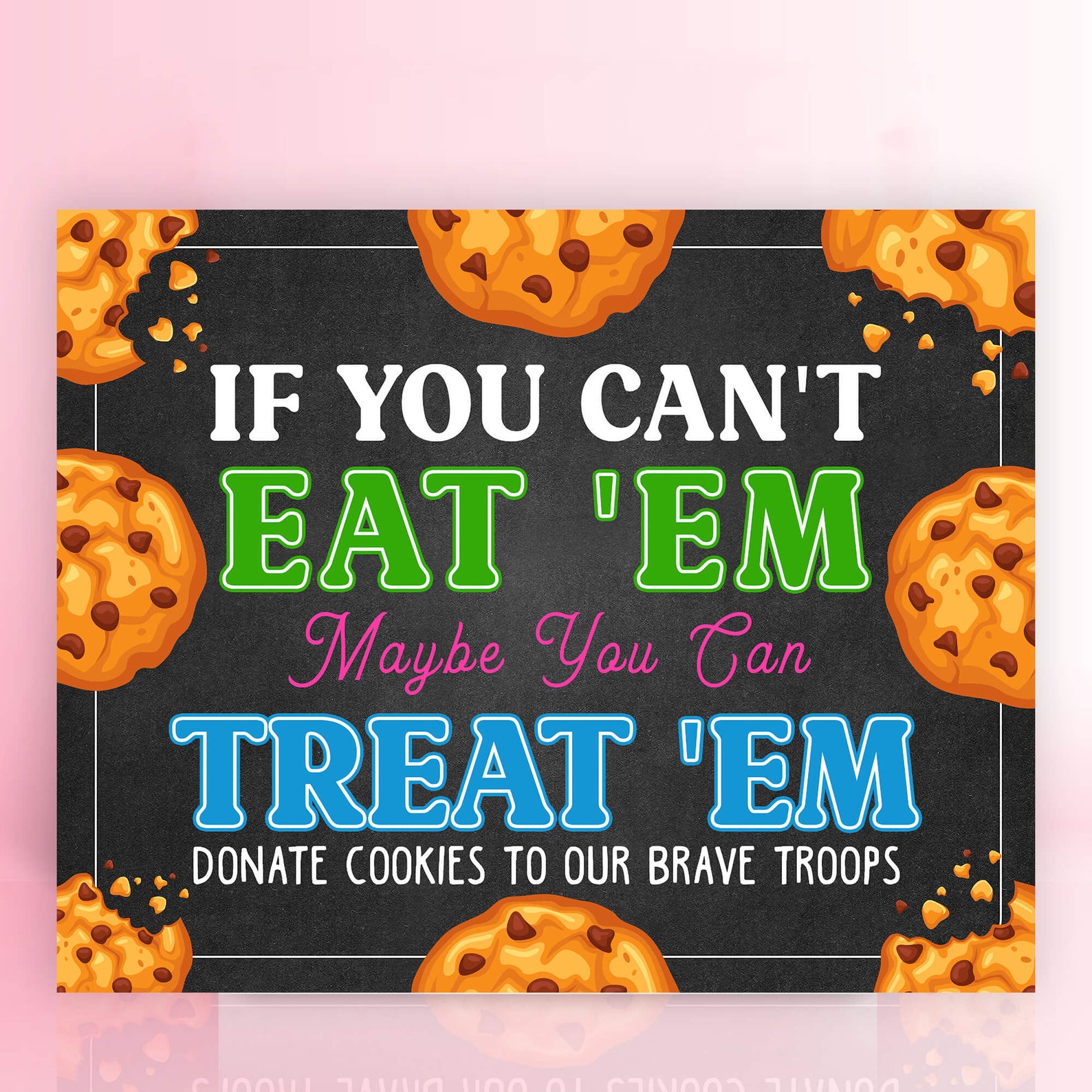 PDF If You Can't Eat 'em Treat 'em, Cookie Booth Sign, Printable Donate ...