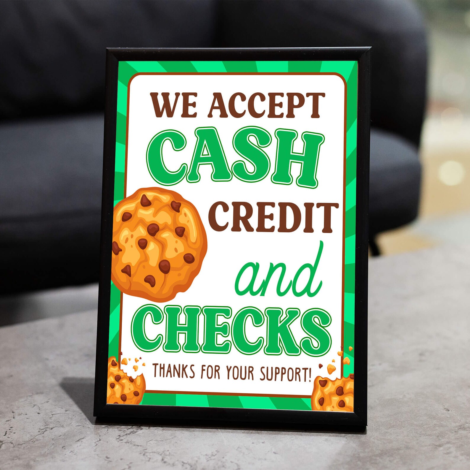 Printable We Accept Payments Sign Cash, Credit Checks, Fundraising ...