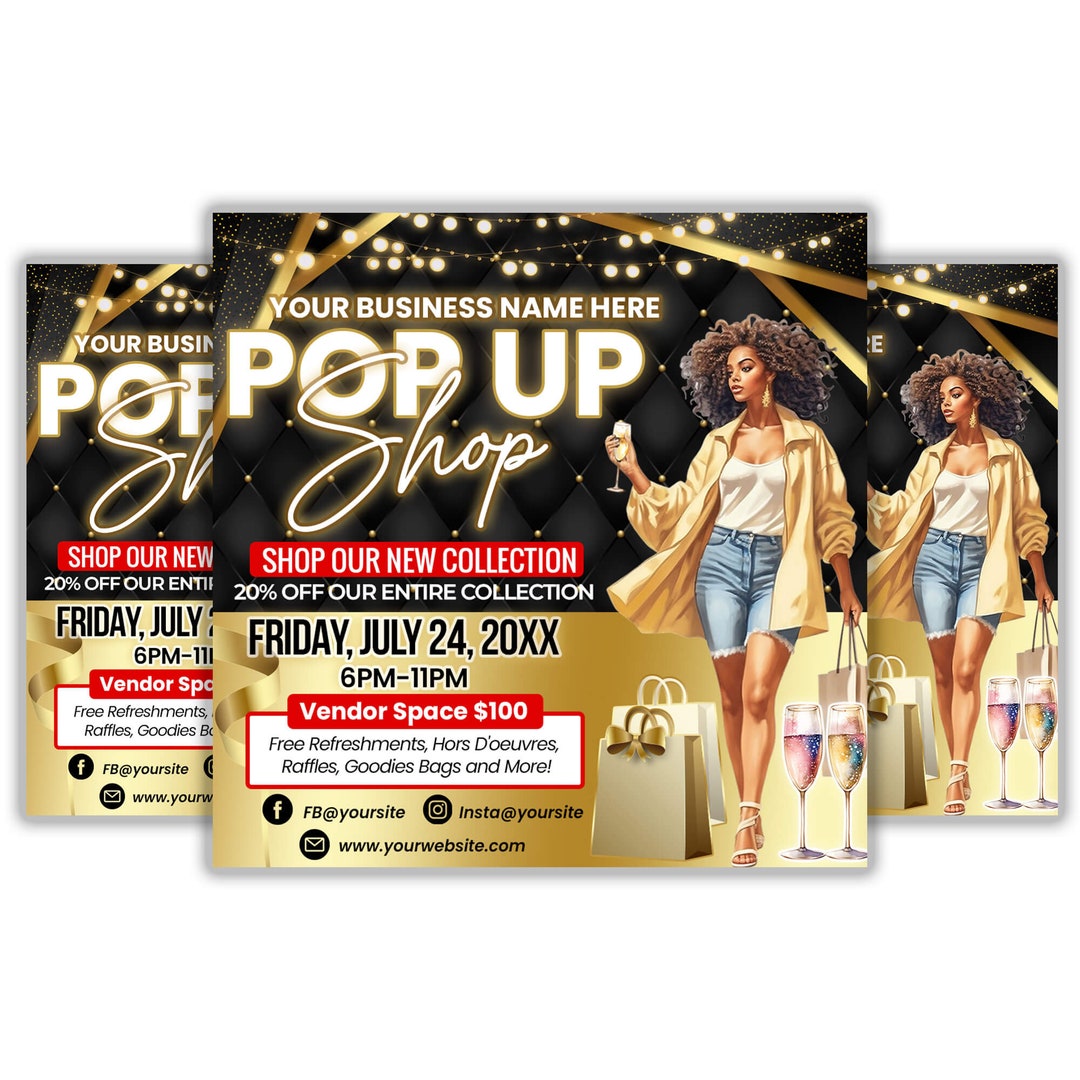 DIY Pop up Shop Flyer, Editable Sip and Shop Flyer, Boutique Sale Flye ...
