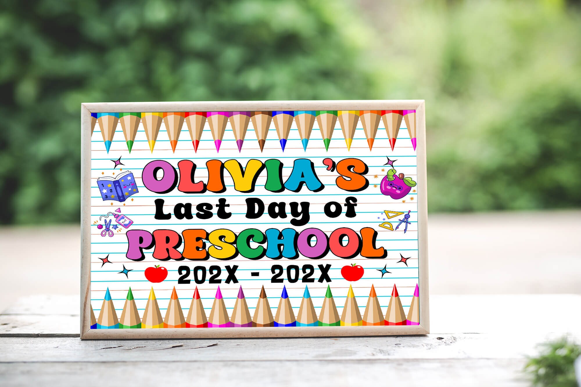 DIY Last Day of Preschool With Name Sign Template, Editable End of ...