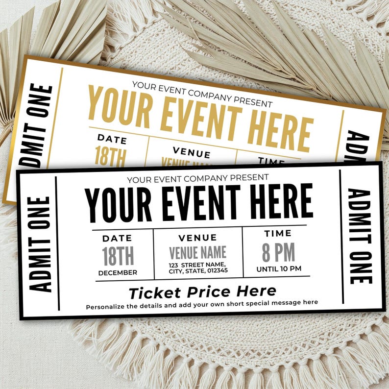 Editable Surprise Event Ticket Template | Printable Gift Ticket ...