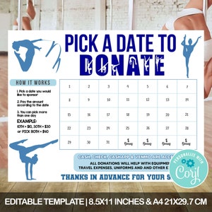 DIY Modern Minimalist Gymnastics Themed Donation Calendar, Gymnast ...