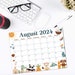 August 2024 Animal Summer Calendar, Printable Animal Themed August ...