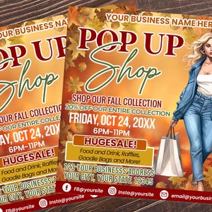 Editable Fall Pop up Shop Flyer - Etsy