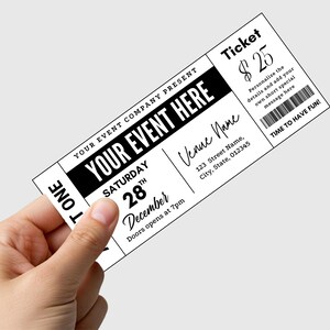 Event Ticket Template | Event Ticket Editable | DIY Event Ticket ...