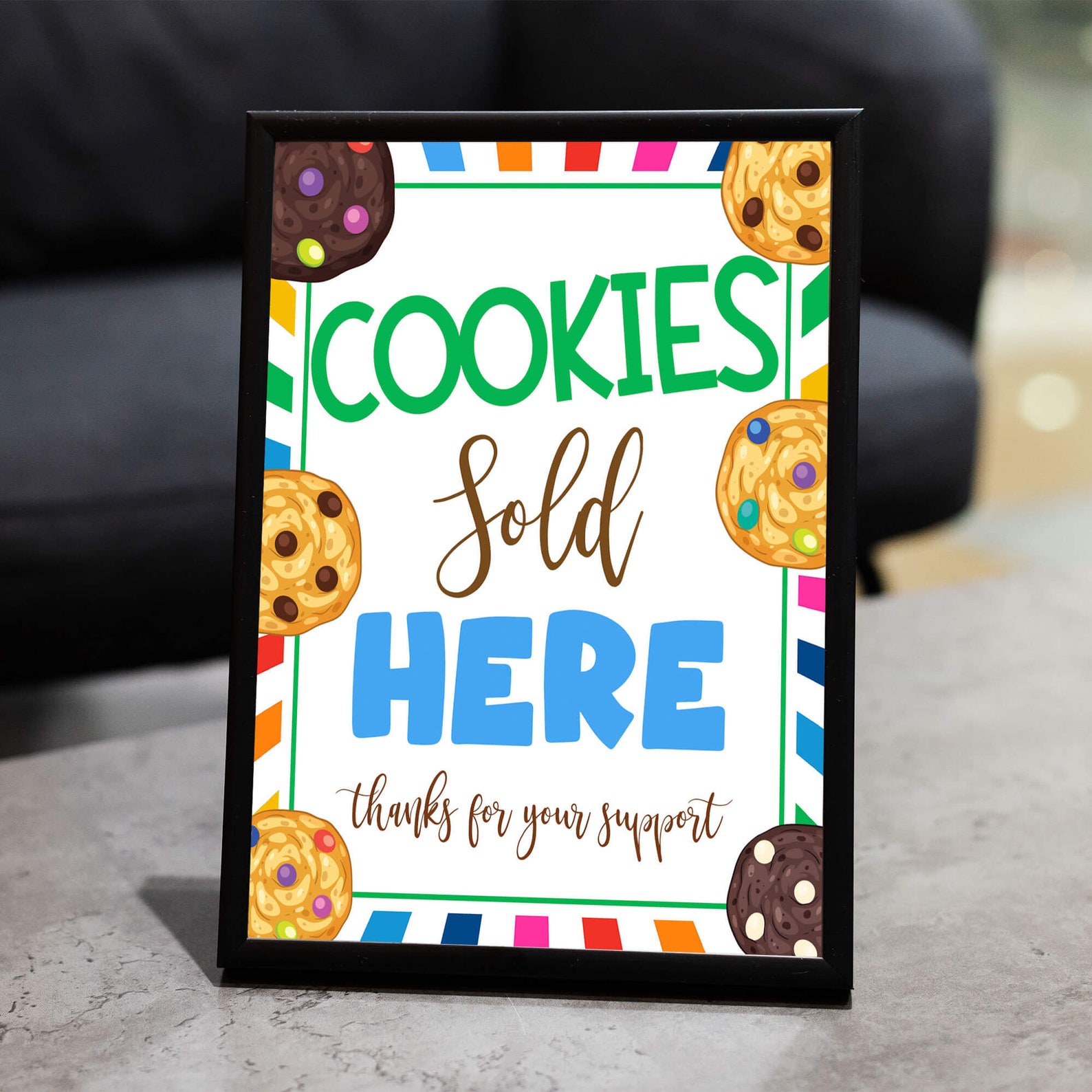 Cookies Sold Here Sign, Printable Scout Cookie Booth Sign, PDF Cookie ...