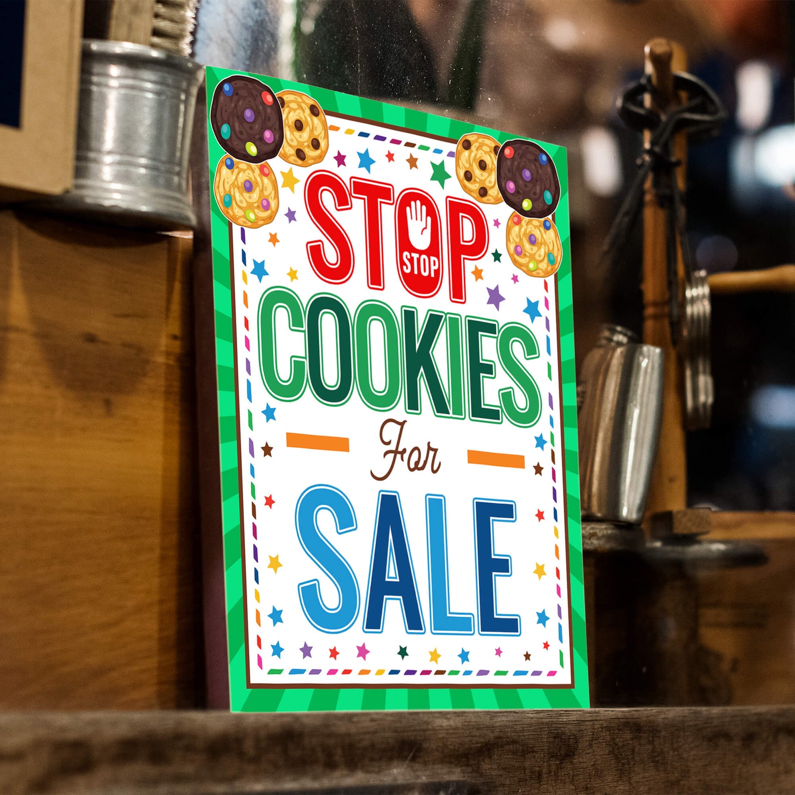 PDF Stop Cookies for Sale Cookie Booth Sign, Cookie Booth Poster ...
