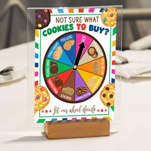 Editable Cookie Booth Wheel Sign, Printable PDF Cookie Booth Template ...