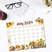 Printable Sunflower July 2024 Calendar, Cute Summer Sunflower Month of ...