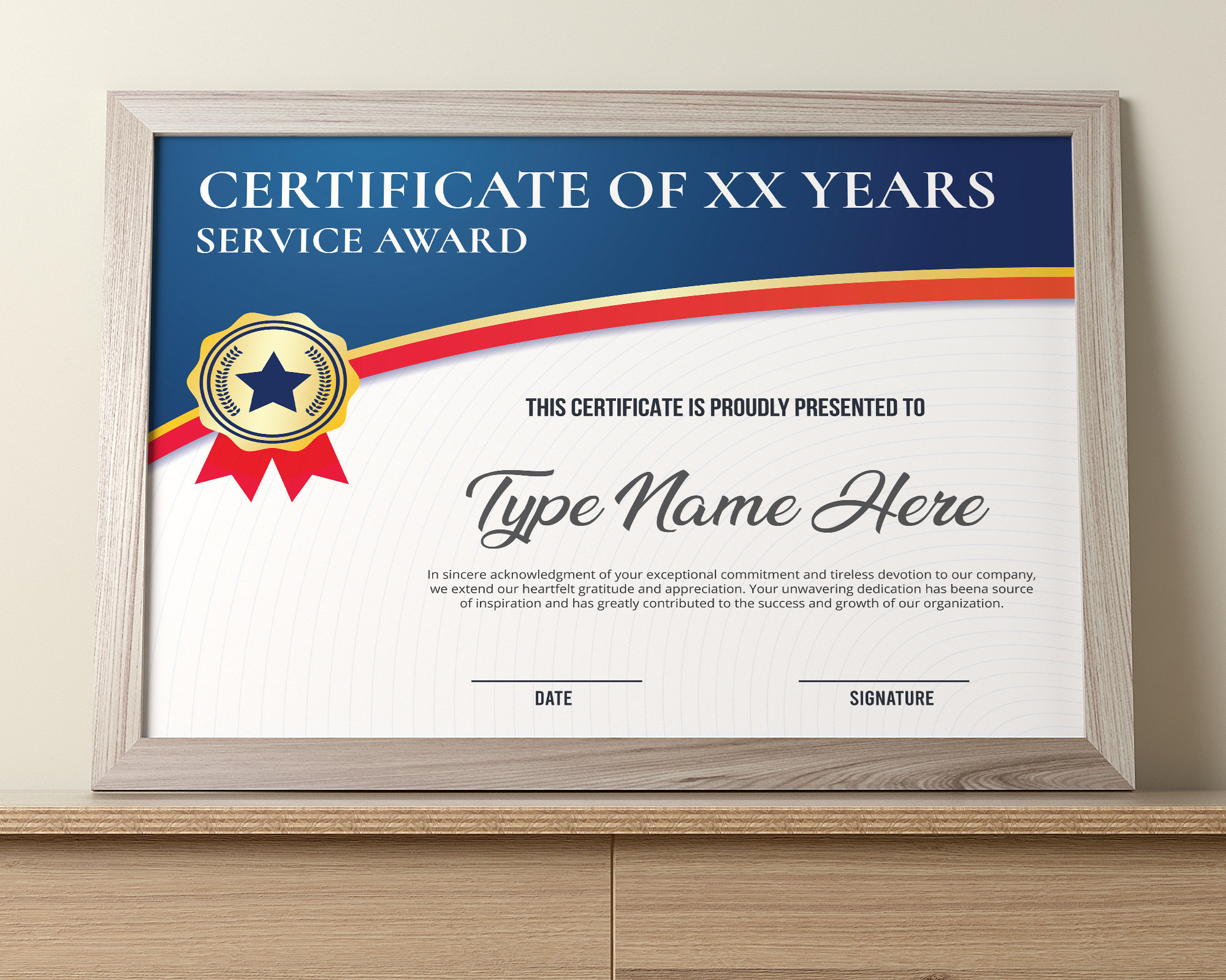 Editable Years of Service Award Printable, Years of Service Certificate ...