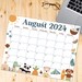August 2024 Animal Summer Calendar, Printable Animal Themed August ...