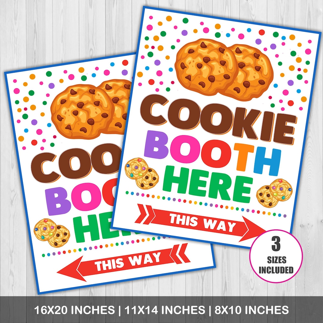 Printable Cookies Booth Here, Cookie Sale, Cookie Booth Sign, Cookies ...
