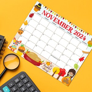 Printable November Calendar Cute Design - Etsy