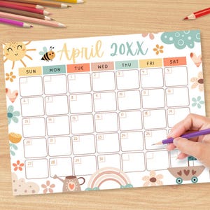 EDITABLE Printable April Calendar 2025 | Boho Spring Theme PDF Monthly ...