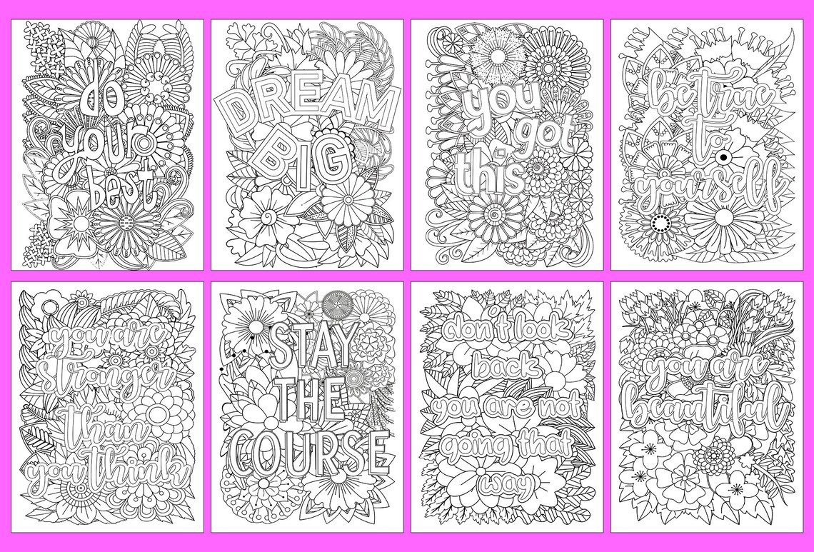 50 Motivational Quote Coloring Pages, Printable Quotes to Color, Teens ...