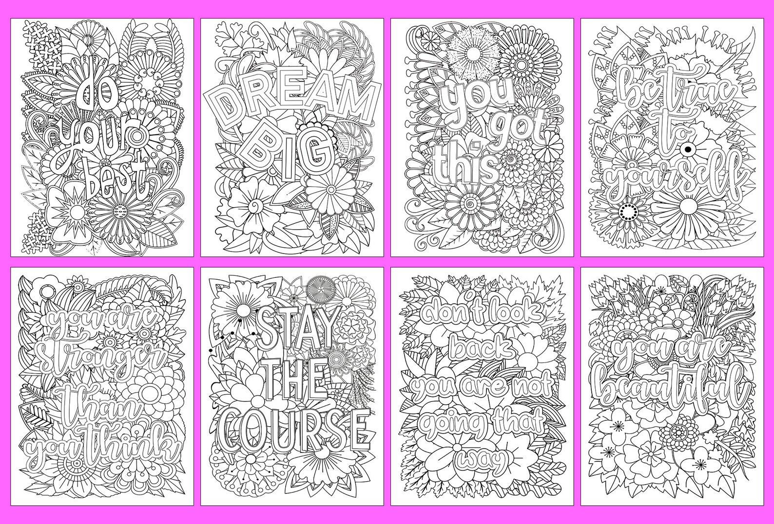 50 Motivational Quote Coloring Pages, Printable Quotes to Color, Teens ...