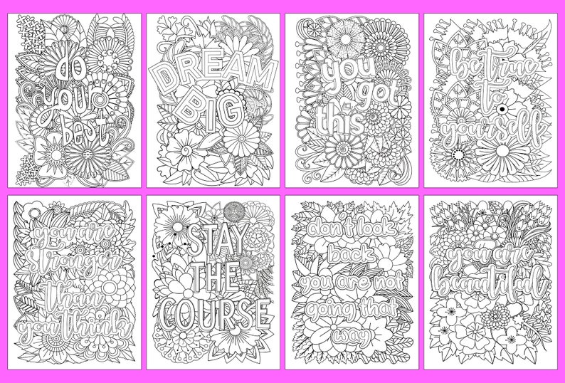 50 Motivational Quote Coloring Pages, Printable Quotes to Color, Teens ...