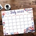 4th of July Day Calendar Planner, Printable July 2025 Calendar ...