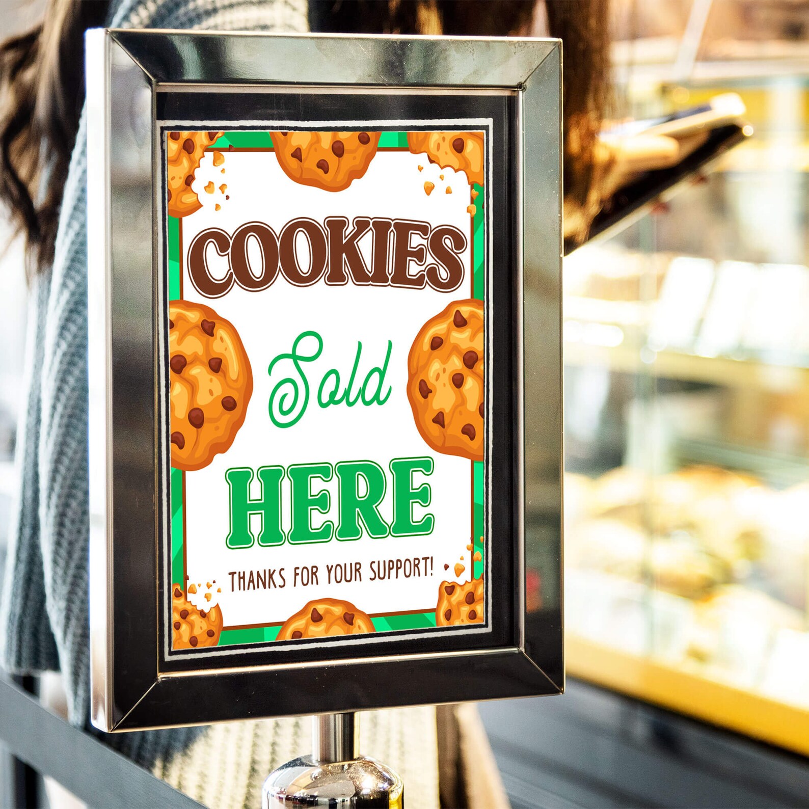 Printable Cookies Sold Here Cookie Booth Sign, Cookie for Sale, Cookie ...
