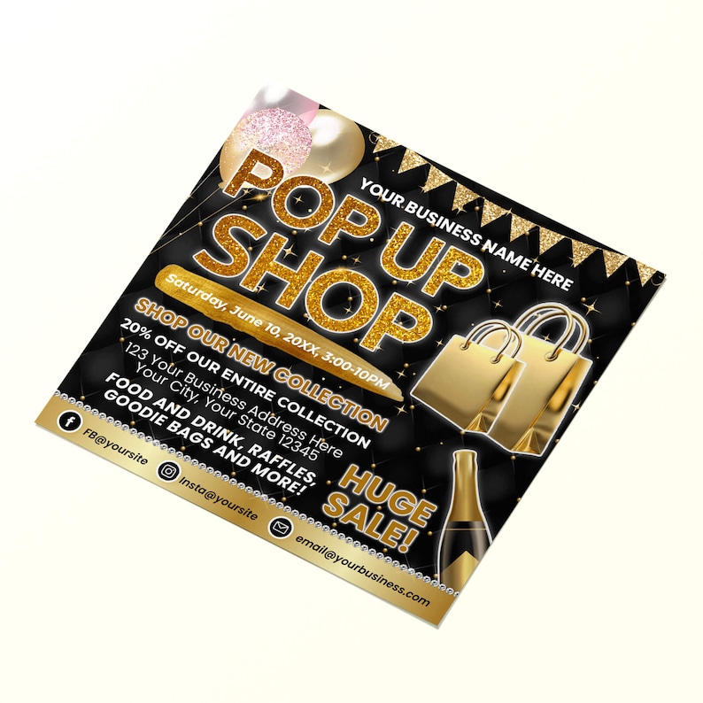 Pop up Shop Flyer Template, Sale Event Flyer, Shopping Event Flyer ...
