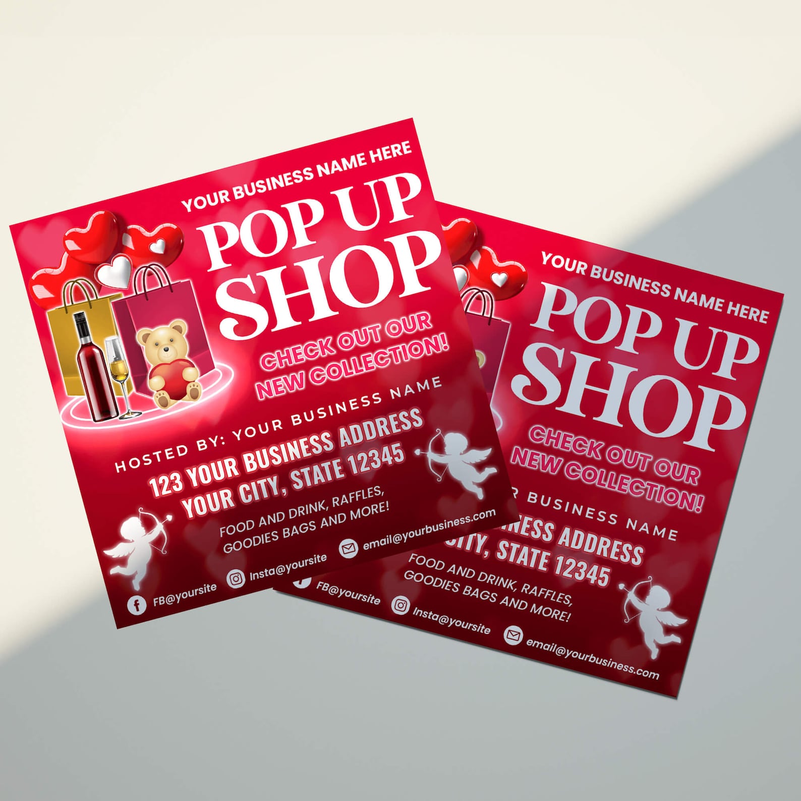 Valentines Day Pop up Shop Flyer, Editable Valentine's Day Sip and Shop ...