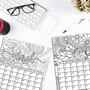 2023 Calendar PDF, Floral Calendar 12 Month Coloring Pages, Printable ...